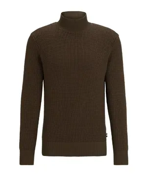 Hugo Boss Mock Neck Long-sleeve Knit Sweater - Black