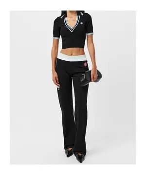 Casablanca Logo Patch High Waist Trousers