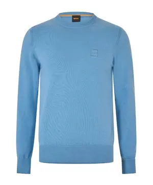 Hugo Boss Crew Neck Long-sleeve Knit Sweater - Blue
