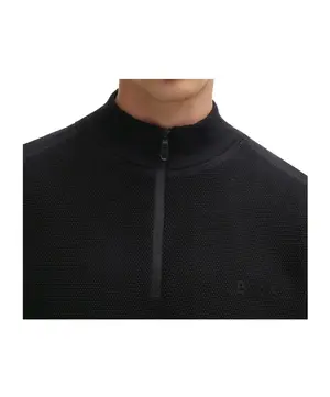 Hugo Boss Half-zip Stand Collar Long-sleeve Knit Top