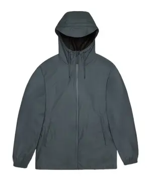 Rains Zip-up Hooded Casual Jacket - Black