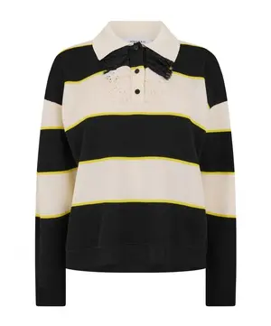 Alexander McQueen Collared Striped Knit Polo Shirt
