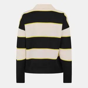 Alexander McQueen Collared Striped Knit Polo Shirt