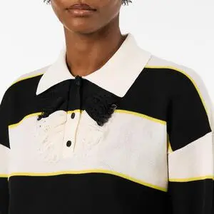 Alexander McQueen Collared Striped Knit Polo Shirt