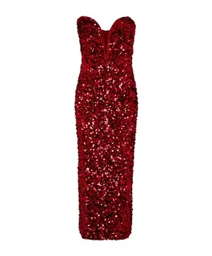 SELF-PORTRAIT 3d Sequin Embellished Midi Dress