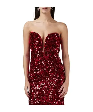 SELF-PORTRAIT 3d Sequin Embellished Midi Dress