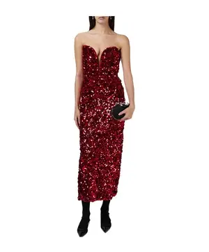 SELF-PORTRAIT 3d Sequin Embellished Midi Dress