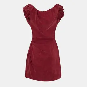 VIVIENNE WESTWOOD Ruched Velvet Off-the-shoulder Mini Dress