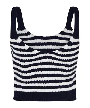 Simkhai Braylee Striped Knit Vest - Black