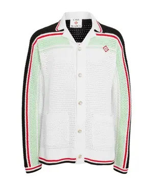 Casablanca Tennis Crochet Sweater - White