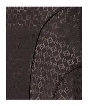 Fendi Dark Brown Monogram Jacquard Flared Midi Skirt