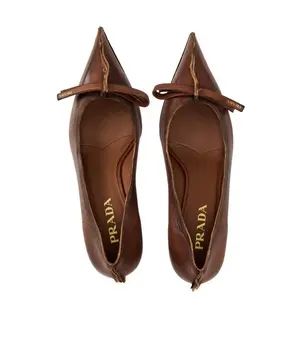 Prada Bow Pointed Toe Stiletto Court Shoes