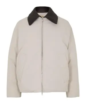 Bottega Veneta Padded Jacket With Woven Leather Collar