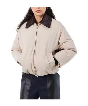 Bottega Veneta Padded Jacket With Woven Leather Collar