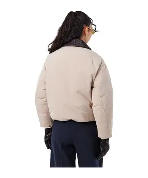 Bottega Veneta Padded Jacket With Woven Leather Collar
