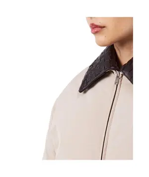 Bottega Veneta Padded Jacket With Woven Leather Collar