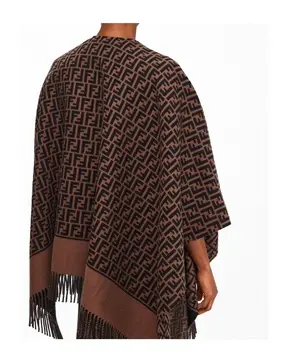 Fendi Monogram Wool-blend Poncho