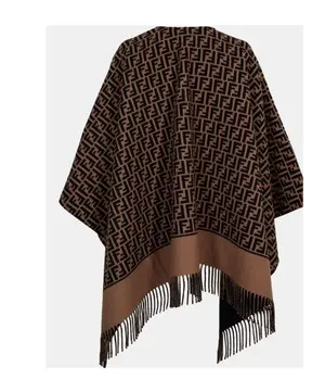 Fendi Monogram Wool-blend Poncho