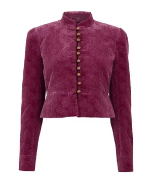 Chloé Cropped Fitted Velvet Jacket - Black