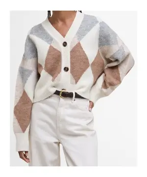 Barbour Silvia Argyle V-neck Cardigan