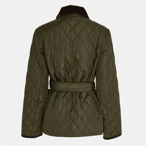 Burberry Diamond-quilted Jacket With Belt