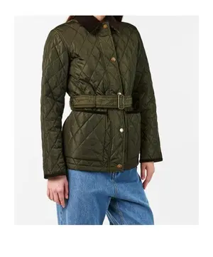 Burberry Diamond-quilted Jacket With Belt