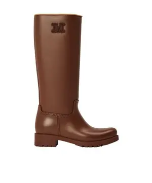 MAX MARA Max Mara Monogram Embossed Knee-High Leather Boots