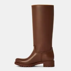 Max Mara Monogram Embossed Knee-high Leather Boots