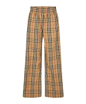Burberry Plaid High-waisted Wide-leg Trousers