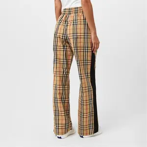 Burberry Plaid High-waisted Wide-leg Trousers