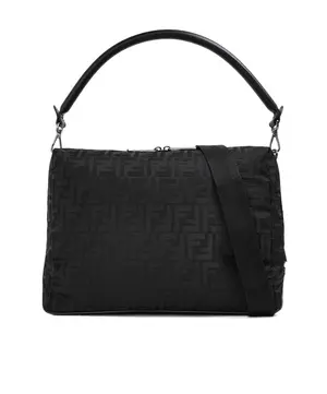 Fendi Logo Shoulder Bag - Black