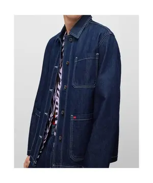 Hugo Boss Dark Indigo Denim Jacket With Contrast Stitching
