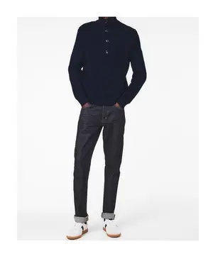 TOM FORD High-neck Henley Knit Sweater