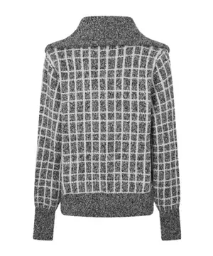 Varley Half-zip Knit Sweater With Grid Pattern - Gray
