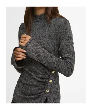 Barbour Long Sleeve Knitwear With High Collar And Side Slits