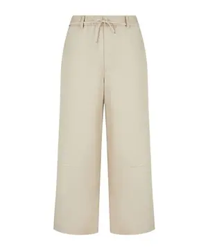 Emporio Armani Cropped Wide-leg Trousers With Drawstring Waist