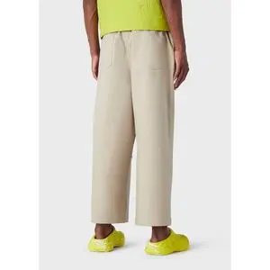 Emporio Armani Cropped Wide-leg Trousers With Drawstring Waist