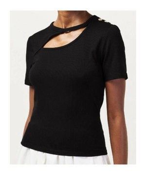 Barbour Short Sleeve Cutout Neck T-shirt