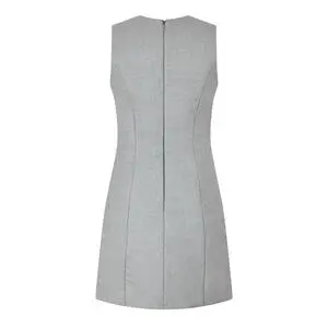 Off-White Sleeveless Wool Mini Dress With Appliqu