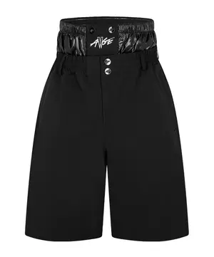 Moncler Solid Color Printed Shorts - Black