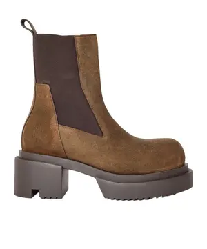 Rick Owens Elastic Side Chelsea Boots - Brown