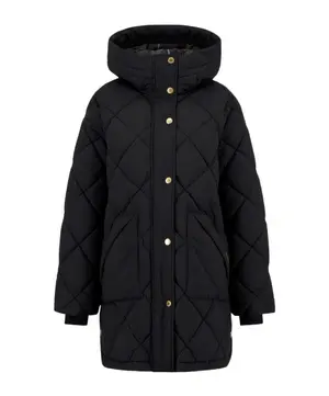Barbour Hooded Cotton Jacket - Black/c Tartan