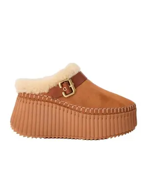 Chloé Nama Mules - Brown