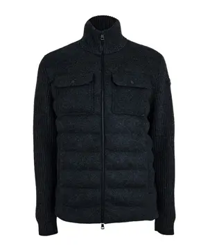 Moncler Zip-up Knit Jacket With Padded Front