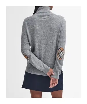 Barbour Pendle Roll-neck Jumper - Gr Marl/tartan