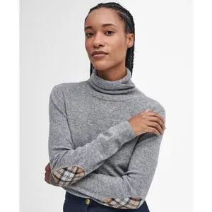 Barbour Pendle Roll-neck Jumper - Gr Marl/tartan
