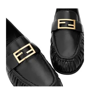 Fendi Ff Hardware Loafers - Black