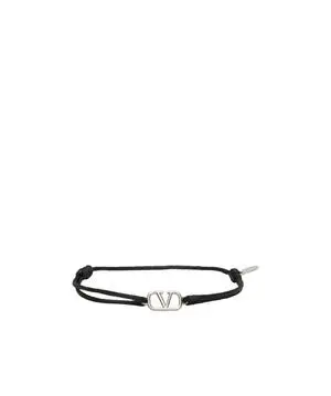 Valentino Garavani Vlogo Signature Double Cord Bracelet - Black