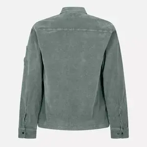 C.P. COMPANY Corduroy Long Sleeve Zip Overshirt - Gray