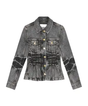 GANNI Tailored Denim Jacket With Gold-tone Buttons
